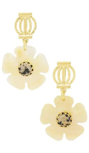 Brinker & Eliza Moonflower Earrings In Pink - Mop