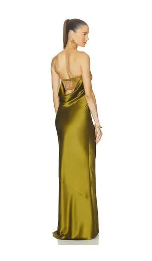 Retrofete Graziella Embellished Dress In Green - Basil