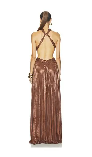 Retrofete Metallic Shell Gown