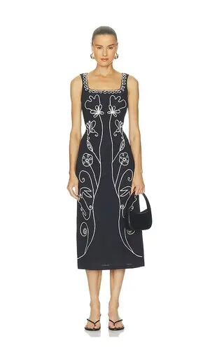 CLEOBELLA Ruxandra Midi Dress - Black