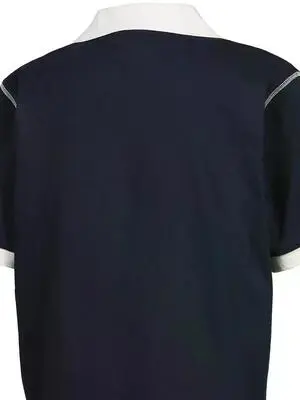 NICHOLAS DALEY Striped Embroidered-patch Rugby Polo Shirt