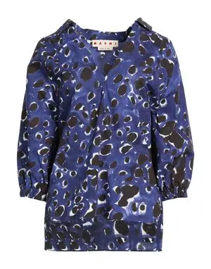 Marni Cotton Poplin Printed V-neck Top
