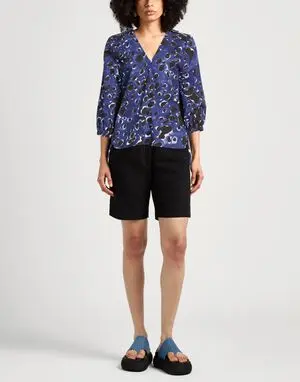 Marni Cotton Poplin Printed V-neck Top