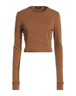 Wardrobe.NYC WARDROBE.NYC Cotton-Blend Long Sleeve Crop Tee Brown
