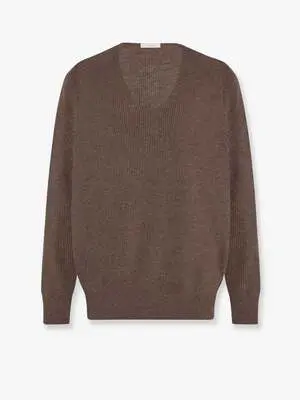 THE ROW Phef Cotton And Cashmere Blend Sweater - Brown