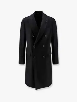 LARDINI Double-breasted Herringbone Coat