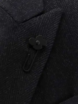 LARDINI Double-breasted Herringbone Coat