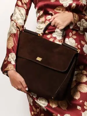 Dolce & Gabbana My Sicily Suede Handbag - Brown