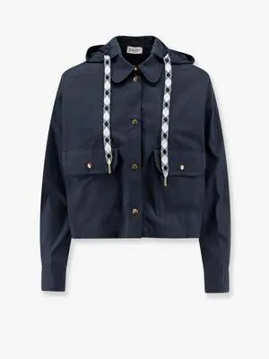 Moncler Cotton Blend Shacket - Blue