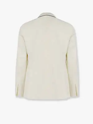 LARDINI Wool Blend Blazer With Contrasting Profiles
