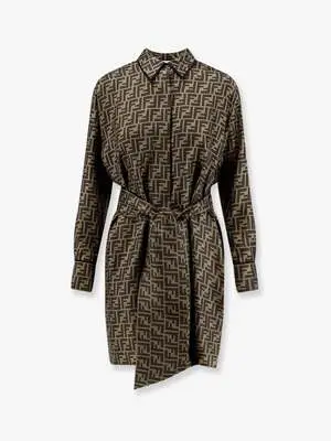 Fendi Allover Ff Motif Silk Dress