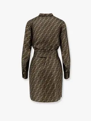 Fendi Allover Ff Motif Silk Dress