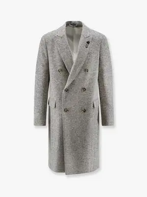 LARDINI Double-breasted Virgin Wool Coat