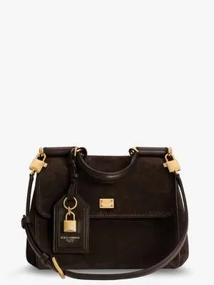 Dolce & Gabbana My Sicily Handbag In Suede - Brown
