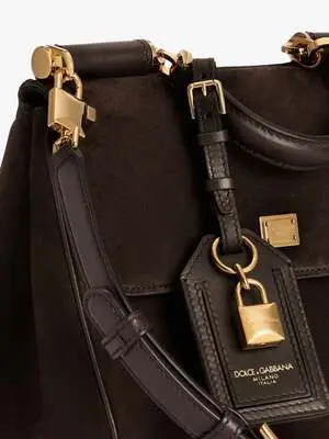 Dolce & Gabbana My Sicily Handbag In Suede - Brown