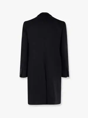 LARDINI Single-breasted Cashmere Coat With Iconic Brooch