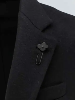 LARDINI Single-breasted Cashmere Coat With Iconic Brooch