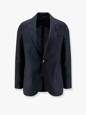 LARDINI Prince Of Wales Wool Blazer