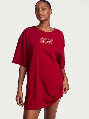Victoria's Secret 100% Cotton Oversized Sleep Tee - Red
