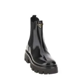 Prada Spazzolato Leather Chelsea Boots