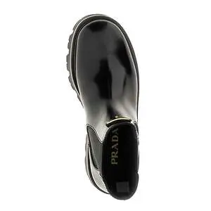 Prada Spazzolato Leather Chelsea Boots