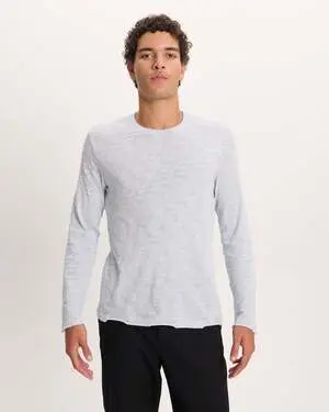 ATM Anthony Thomas Melillo Slub Jersey Long Sleeve Destroyed Wash T-shirt - Pale Blue