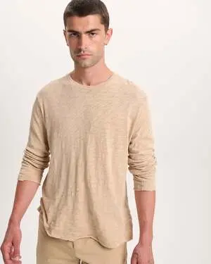 ATM Anthony Thomas Melillo Slub Jersey Long Sleeve Destroyed Wash T-shirt - Dune