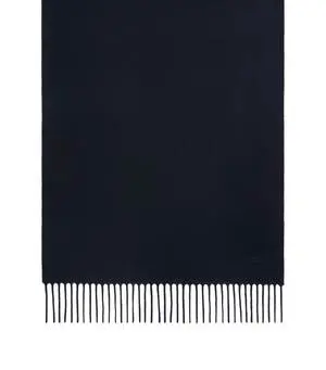 Max Mara Wool Fringe Scarf - Navy