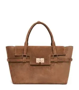 Max Mara Suede Margaux Top Handle Bag - Brown