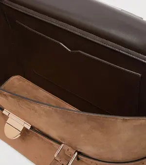 Max Mara Suede Margaux Top Handle Bag - Brown