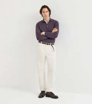 Brunello Cucinelli Corduroy Straight Trousers - White