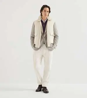 Brunello Cucinelli Corduroy Straight Trousers - White