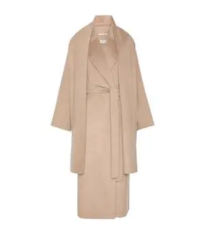 Max Mara Wool-cashmere Belted Wrap Coat - Brown