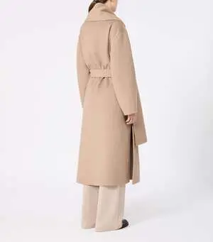 Max Mara Wool-cashmere Belted Wrap Coat - Brown