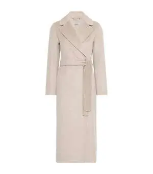 Max Mara Virgin Wool-cashmere Belted Coat - Beige