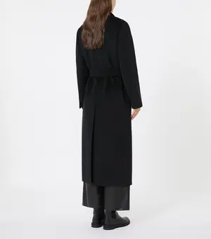 Max Mara Virgin Wool-cashmere Belted Coat - Black