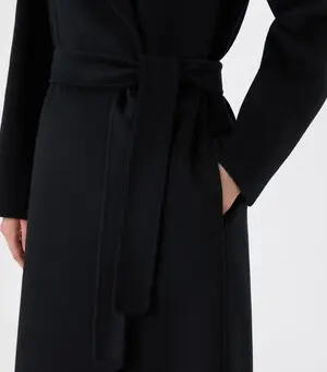 Max Mara Virgin Wool-cashmere Belted Coat - Black
