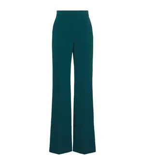 Max Mara Flared Tuxedo Trousers - Green