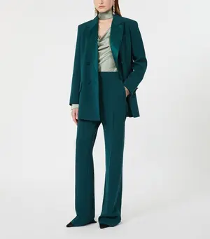 Max Mara Flared Tuxedo Trousers - Green