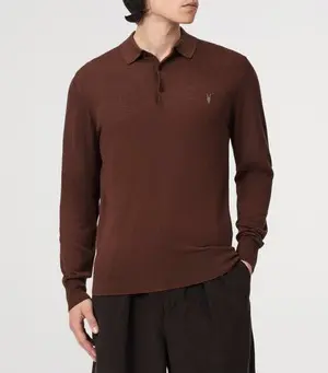 ALLSAINTS Merino Wool Mode Polo Shirt