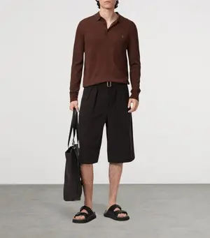 ALLSAINTS Merino Wool Mode Polo Shirt