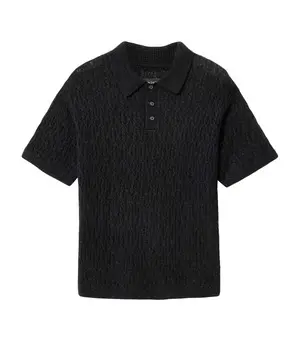 ALLSAINTS Wool-blend Cyclone Polo Shirt - Black
