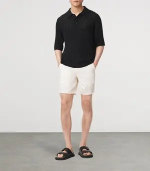 ALLSAINTS Wool-blend Cyclone Polo Shirt - Black