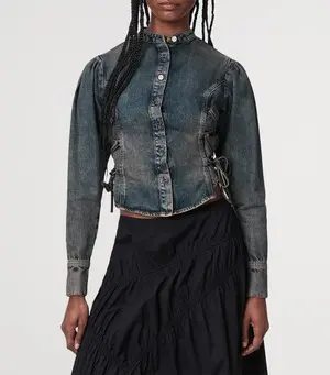 ALLSAINTS Denim Lace-up Evanna Shirt