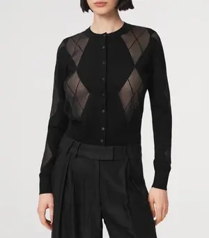 ALLSAINTS Wool-blend Argyle Bern Cardigan