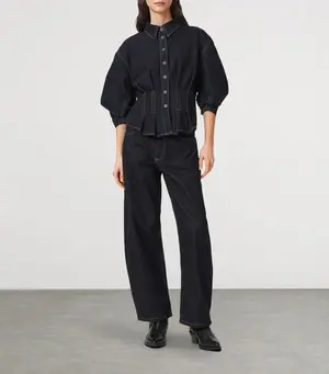 ALLSAINTS Denim Puff-sleeve Nancy Shirt