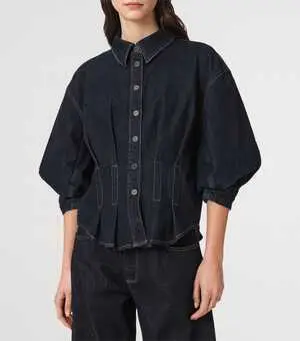 ALLSAINTS Denim Puff-sleeve Nancy Shirt