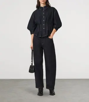 ALLSAINTS Denim Puff-sleeve Nancy Shirt