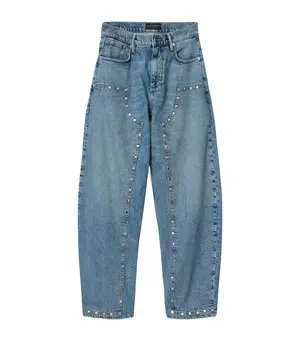 ALLSAINTS Sadie Studded Barrel-leg Jeans