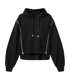 ALLSAINTS Organic Cotton Zip-detail Ciara Hoodie - Black